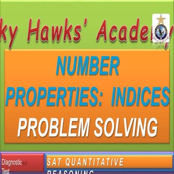 SAT MATHS- numbers property-indices | PPSX | Educational Assessment ...