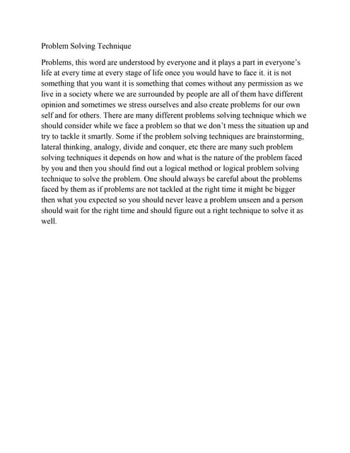Problem solving1 | PDF