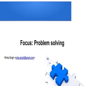 Problem solving - A presentation at IISc | PPT