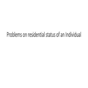 Residential status problems and solutions | PPTX