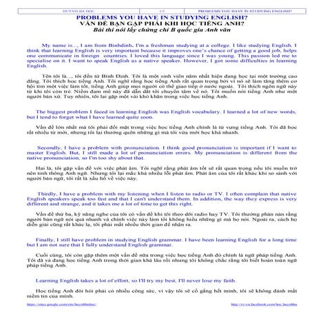 Problems you have in studying english | PDF