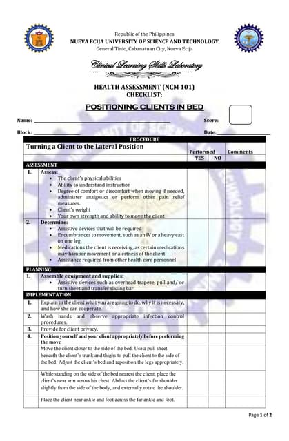 Oxygenation checklist | PDF