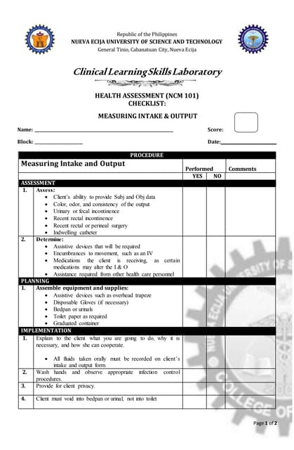 Intake and output charting in nursing care | PPTX
