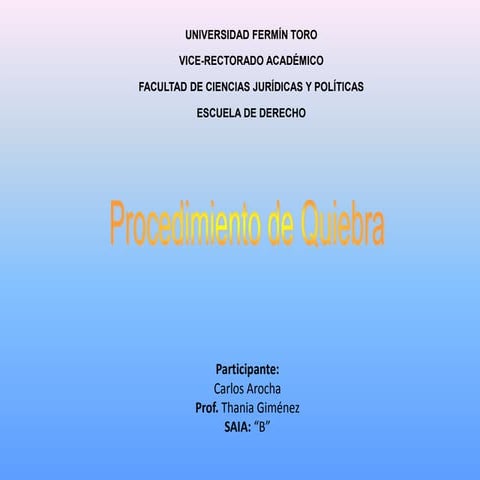 Procedimiento de quiebra | PPTX