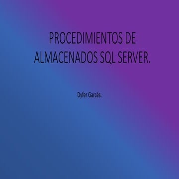 Procedimientos de almacenados sql server | PPTX