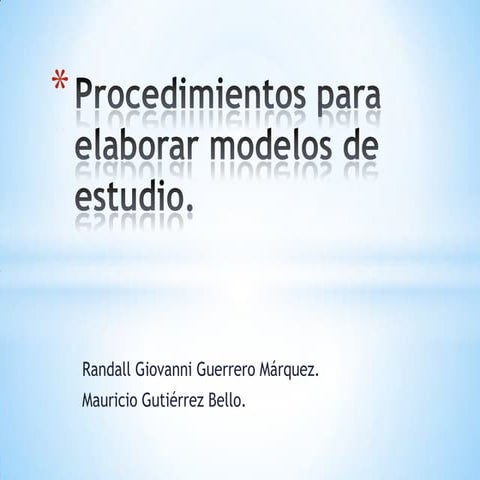 ANALISIS DE MODELOS DE ESTUDIO | DOCX