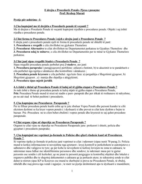 Pyetje nga E drejta e procedures permbarimore | PDF