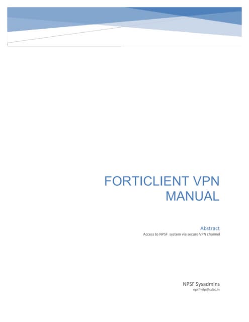 Procedure For Installing Fortinet Ssl Vpn Clientpdf