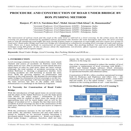 Procedure and construction of road under bridge by box pushing method | PDF