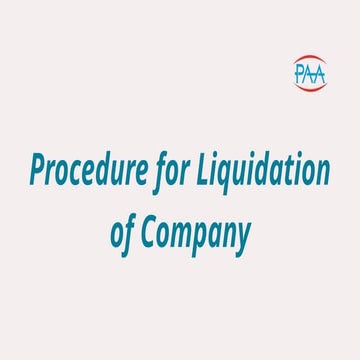 Procedure for Liquidation of Company - Premier Auditing | PPT