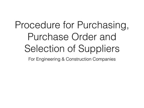 Purchase sop | DOCX | Logistics | Business