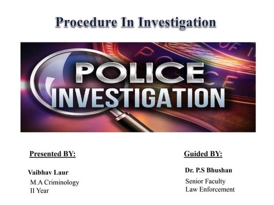 Crime Scene Protocols | PPT