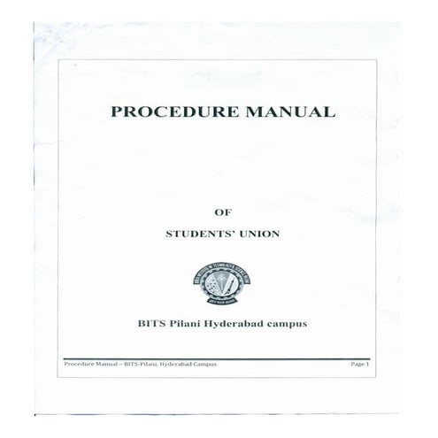 Procedure manual | PDF