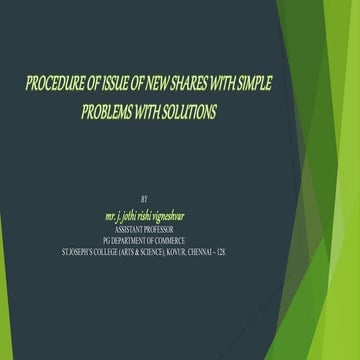 Procedure of Issue of New Shares | PPT