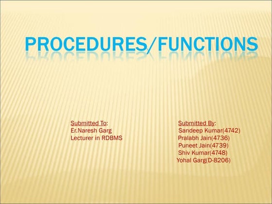Ms Sqlserversql Functions And Procedures Ppt 2282