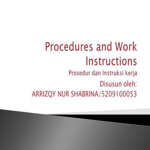 Procedures and work instructions | PPTX