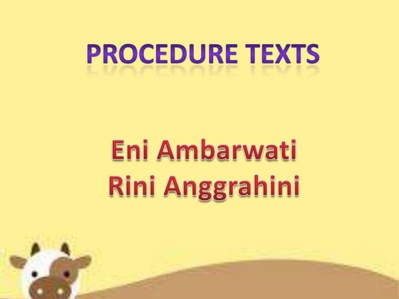 (PPT) Procedure text | PPTX | Cooking | Food & Drink
