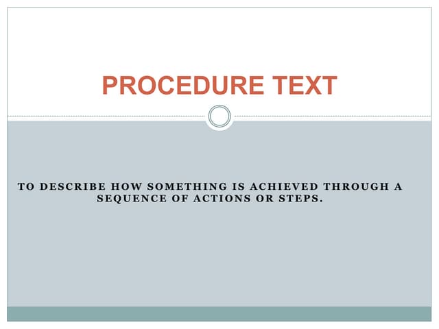 (PPT) Procedure text | PPTX