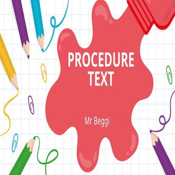 procedure text education to teach procedure text | PPTX