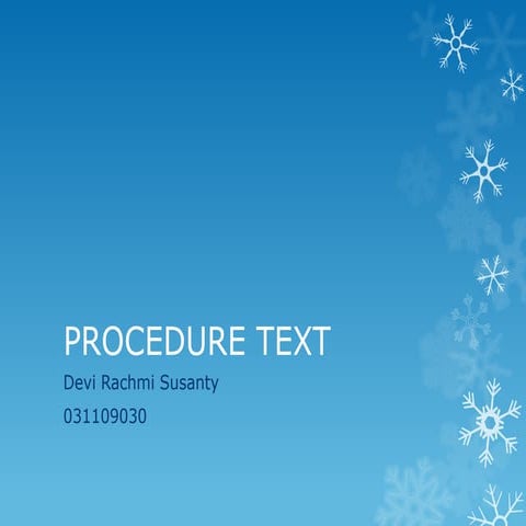 Procedure text | PPTX | Cooking | Food & Drink