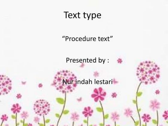 (PPT) Procedure text | PPTX | Cooking | Food & Drink