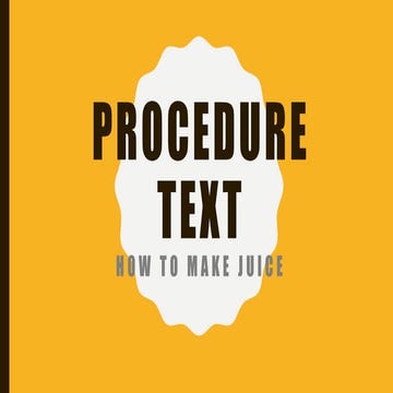 Procedure text (senior high school) | PPT