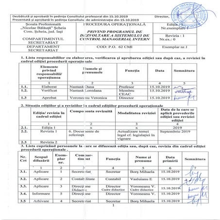 Proceduri 62-63 | PDF