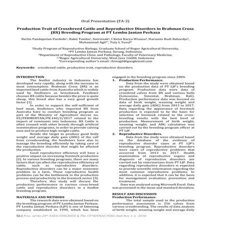 Fertility Response Following Induction of Lactation in Infertile Dairy Cows | PDF