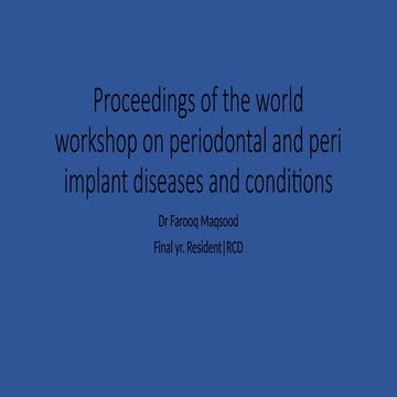 2017 classification of periodontal and periimplant diseases | PPTX
