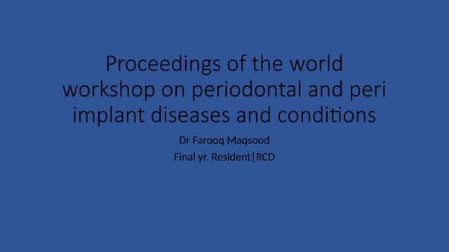 2017 classification of periodontal and periimplant diseases | PPTX