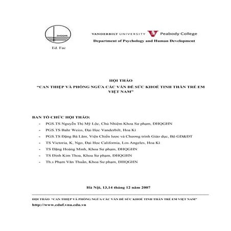 Can thiep va phong ngua cac van de suc khoe tinh than tre em VN | PDF