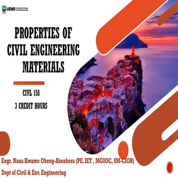 PROPERTIES OF CIVIL ENGINEERING MATERIALS 2024 FOR STUDENTS | PPTX