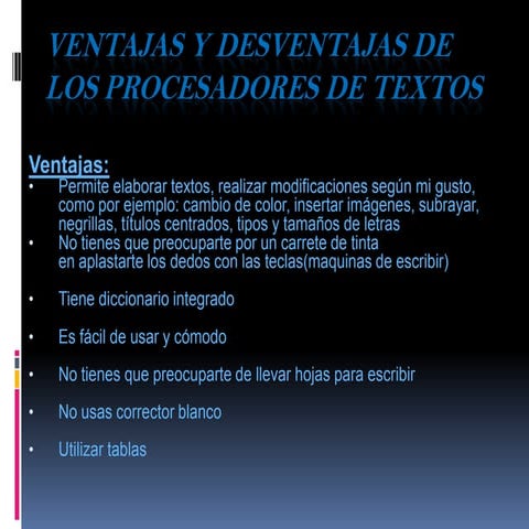 Procesadores de textos | PPTX | Computing | Technology & Computing