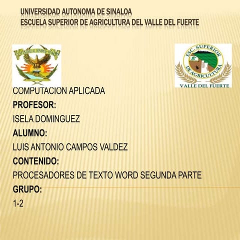 Procesadores de texto word segunda parte | PPTX