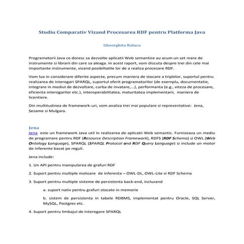 Procesarea RDF pentru platforma Java | PDF
