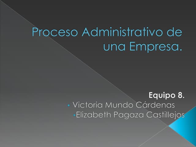 Proceso Administrativo De Una Empresa Ppt