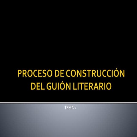 Proceso de construcción del guión literario | PPTX