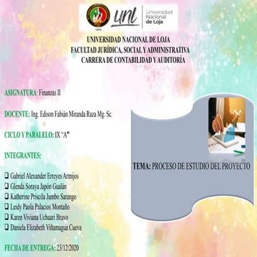 PROCESO DE ESTUDIO DEL PROYECTO | PPTX