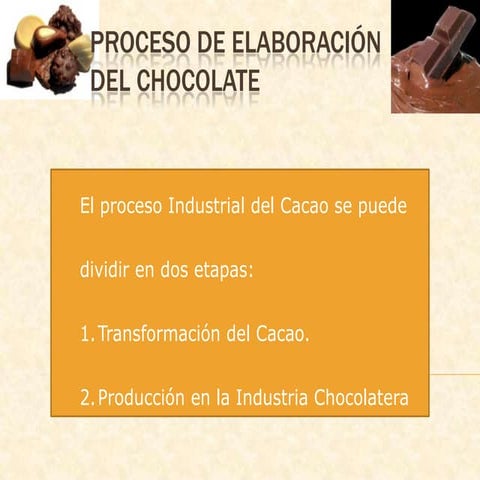 Proceso del chocolate | PPSX
