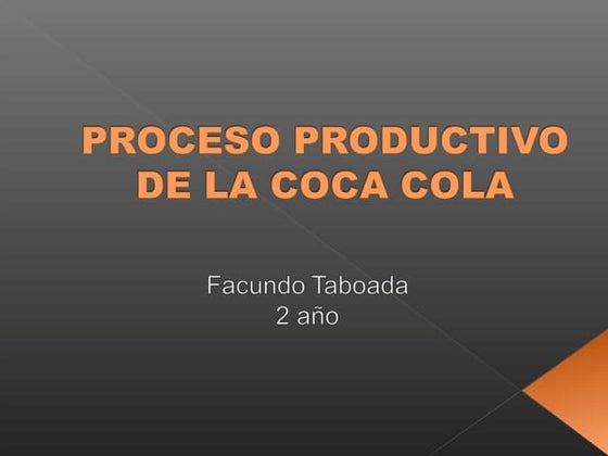 El proceso de elaboración de Coca-Cola | PPT
