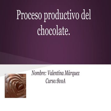 Proceso productivo del chocolate. | PPTX