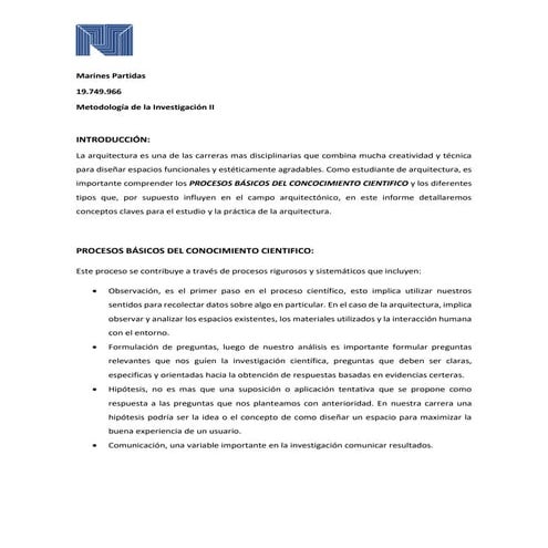 PROCESOS BASICOS DE CONOCIMIENTO CIENTIFICO- METODOLOGA II | DOCX | Science