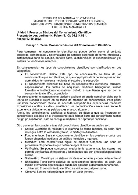 MAPA CONCEPTUAL DE CONOCIMIENTO, CIENCIA Y MÉTODO CIENTÍFICO | PPT