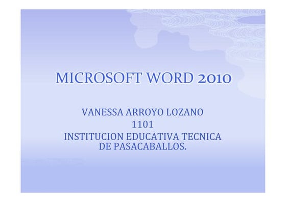 Area de trabajo de microsoft word 2010 | PDF