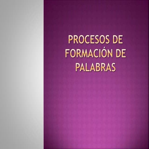Procesos de formación de palabras | PPTX