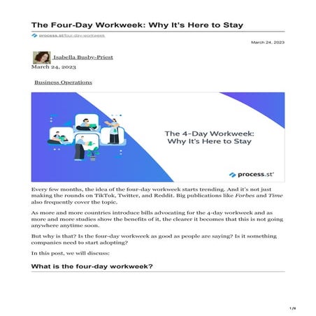 The Four-Day Workweek Why Its Here to Stay | PDF
