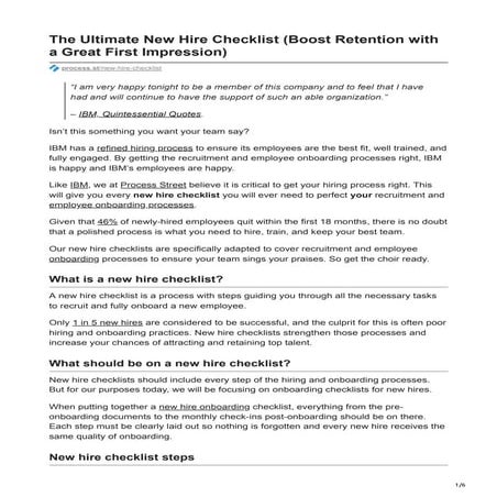 The Ultimate New Hire Checklist Boost Retention with a Great First ...