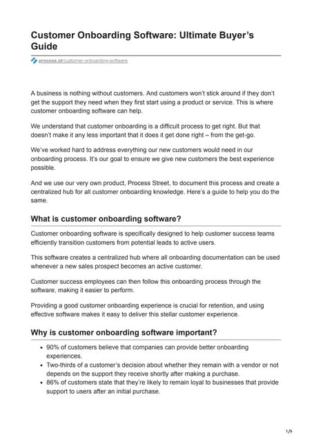 Customer Onboarding Software Ultimate Buyers Guide | PDF Customer Onboarding Software Ultimate Buyers Guide | PDF
