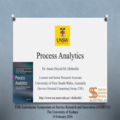 Process Analytics: Concepts and Techniques for Querying and Analyzing Process Data | PPT