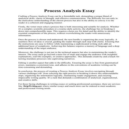 Process Analysis Essay | PDF | Hotels and Motels | Travel Type